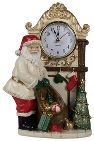 Stolní hodiny s vánoční dekorací Santa Clause - 15*7*22 cm