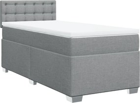 Box spring postel s matrací světle šedá 90x200 cm textil 3288085