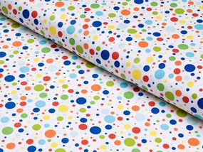Biante Dětský bavlněný povlak na polštář Sandra SA-006 Barevné puntíky na bílém 50 x 50 cm