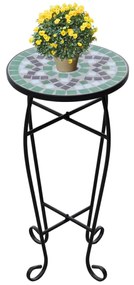 Mozaikový stolek na květiny zelený a bílý