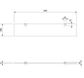 Aqualine, SAMBA skleněná police, chrom, SB115