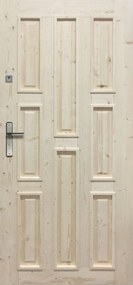 Vchodové dveře Berlin, 80 P, 890 × 2035 mm, masivní dřevo, pravé, smrk, plné