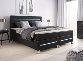 K&M postele Boxspring postel SEJOUR bez úložného prostoru s LED Velikost postele: 160 × 200 cm, Výběr matrace: Taštičková zónová matrace - měkká (70–…