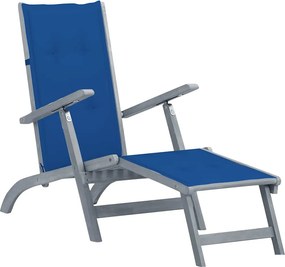 Zahradní křeslo s podnožkou a poduškou masivní akácie 3064039