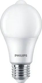 Philips Sensor A60 E27 8W / LED žárovka / matný kryt / teplá bílá / 80