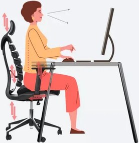 MERCURY Ergonomická kancelářská židle LOMAX - šedá látka / nosnost 150 kg