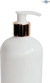 Dávkovač na mýdlo 500 ml bílý s bílo-zlatou pumpičkou BELA