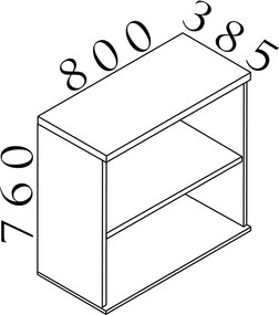 Nízká skříň Visio LUX 80 x 38,5 x 76 cm, dub