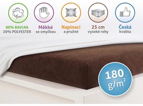 B.E.S. - Petrovice, s.r.o. Prostěradlo Froté PERFECT - Tmavá hnědá 140 - 160 x 200