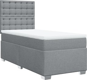 Box spring postel s matrací světle šedá 80 x 200 cm textil 3290329