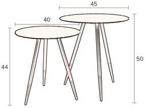 Set dvou kovových konferenčních stolků DUTCHBONE Stalwart 40/45 cm