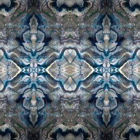 Šedo-modrá abstraktní obrazová vliesová tapeta Z80076 Philipp Plein 300x300 cm