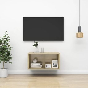 Nástěnná TV skříňka dub sonoma 37 x 37 x 72 cm kompozitní dřevo