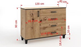 ADRK Furniture Komoda POLA 02 CHES-POL-02-ART-W002