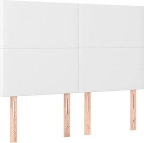 Box spring postel s matrací bílá 140x200 cm umělá kůže 3137546