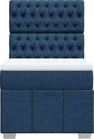 Box spring postel s matrací modrá 90x200 cm textil 3293864