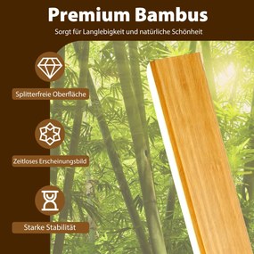 Costway Bambusová stojací lampa stmívatelná LED rohová lampa s nožním spínačem
