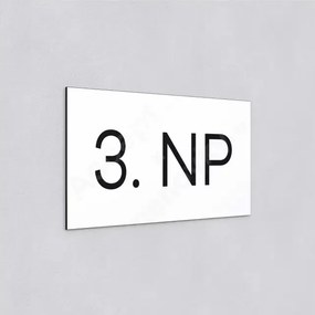 ACCEPT Označení podlaží "3. NP" - stříbrná tabulka - černý popis