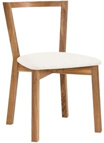 OnaDnes -20% Bílá látková jídelní židle Woodman Cee s dubovou podnoží