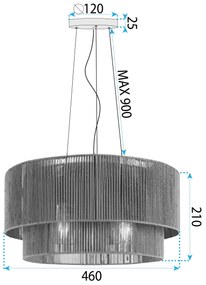 Toolight Závěsné stropní svítidlo BOHO B9 APP1837-1CP