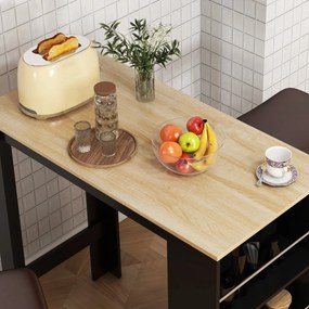 HOMCOM Vysoký Barový Stolek - rozměry 112D x 57Š x 106V cm - 3 police - černý