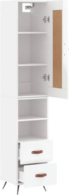 Skříň highboard bílá s vysokým leskem 34,5x34x180 cm kompozit 3200235