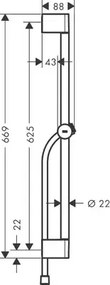 Hansgrohe Unica - Sprchová tyč 67 cm | se sprchovou hadicí chrom