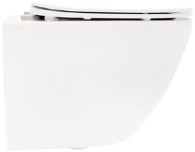 Rea CARLO mini - rimless závěsná WC mísa 49x37 s pomalu-padajícím sedátkem, bílá, REA-C2760