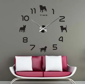Hodiny na zeď pes i silver l SENTOP 12SZ069