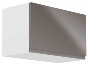 Horní skříňka, bílá / šedý extra vysoký lesk, AURORA G60KN