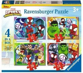 Ravensburger Spidey a jeho úžasní přátelé 4 v 1 - 12+16+20+24 dílků /
