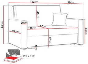 Stylová rozkládací pohovka Jesus II, žlutá Poso