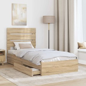 Postel s úložným prostorem se zásuvkou Sonoma dub 70 x 190 cm 3411934