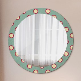 Kulaté dekorativní zrcadlo na zeď Tečky fi 80 cm