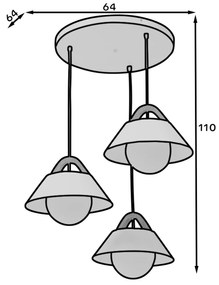 Eltap Moderní závěsné osvětlení Almitara 3, 64x110x64cm