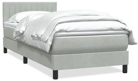 Box Spring Postel s matrací Světle šedá 90x220 cm Samet 3316431