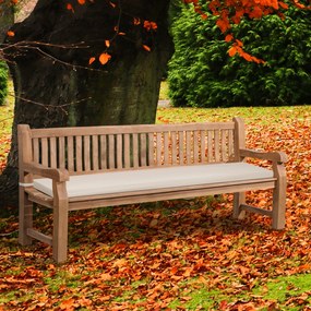 Teaková lavice Jackson s sedací polštář 220 cm + teak – krémová