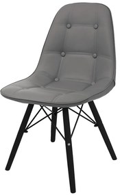 Szchara Ivar Čalouněná židle šedá– ekologická kůže