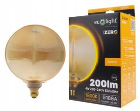 ECOLIGHT Dekorativní LED žárovka E27 4W 200lm G188 Amber Retro - řada ZERO
