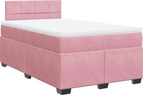 Box spring postel s matrací růžová 120 x 200 cm samet 3288587