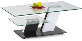 Halmar Konferenční stolek Savana, sklo, černý/bílý
