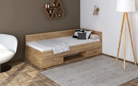 Postel, 90x200, dub artisan, BOAT