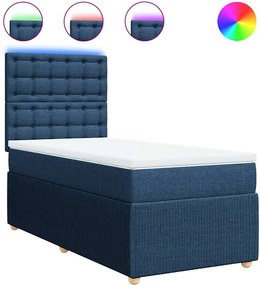 Box spring postel s matrací modrá 90x190 cm textil 3294231