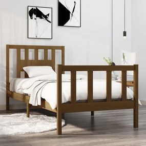 Rám postele medově hnědý masivní dřevo 75 x 190 cm Small Single,  3104091 HangarStore.cz