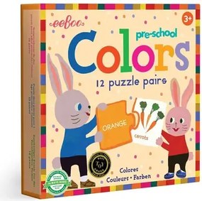 EEBOO Puzzle Duo Barvy (anglicky) / 12x2 dílky