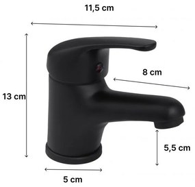 Erga Lati, umyvadlová baterie h-130, černá matná, ERG-YKA-BU.LATI24-BLK