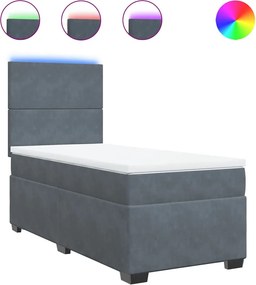 Box spring postel s matrací tmavě šedá 90x190 cm samet 3293081