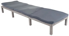 Zahradní lehátko HWC-A51 - polštáře tmavě šedé basic 5cm - šedá