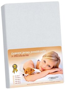 Bellatex prostěradlo jersey s elastanem světlá šedá rozměr 90x200x40 cm