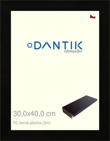 DANTIK rámeček 30x40 | FC černá plochá (Plexi Čiré)